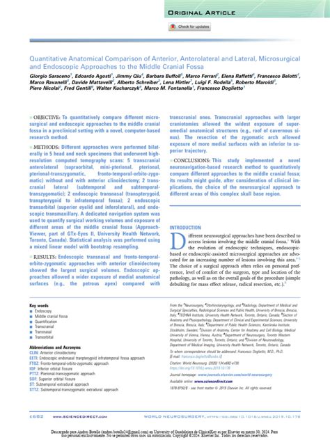 Quantitative Anatomical Comparison Of Anterior Anterolateral And Lateral Microsurgical And
