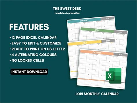 Excel Calendar Template Calendar Printable Sunday Start Monthly Calendar Template