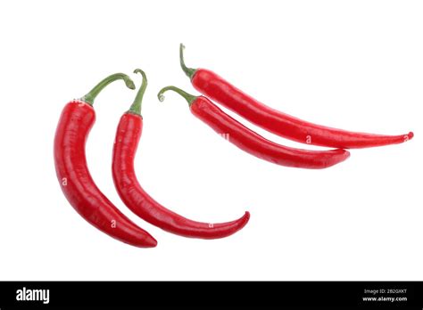 Chili Pepper Isolated On White Background Ripe Chili Pepper Clipping