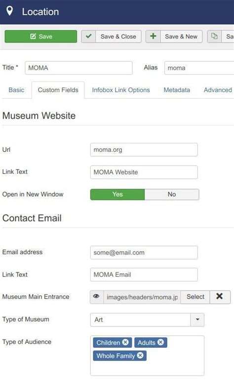 How To Use Custom Fields In Shack Locations Joomlashack