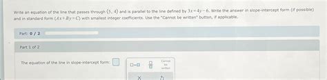 Solved Write An Equation Of The Line That Passes Through