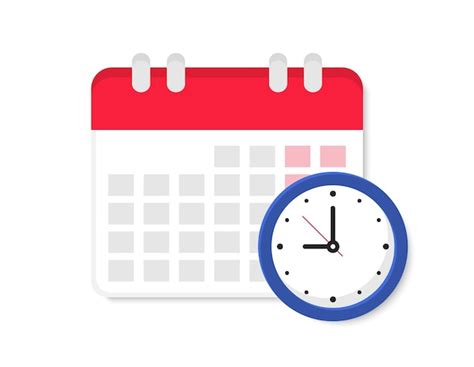 Premium Vector Calendar With Clock Schedule Icon Deadline Calendar Date