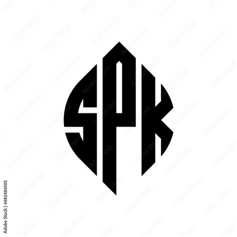 spk circle letter logo design with circle and ellipse shape spk