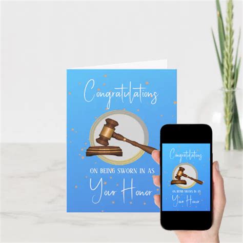 Congratulations On Being Sworn In As Judge Card Zazzle