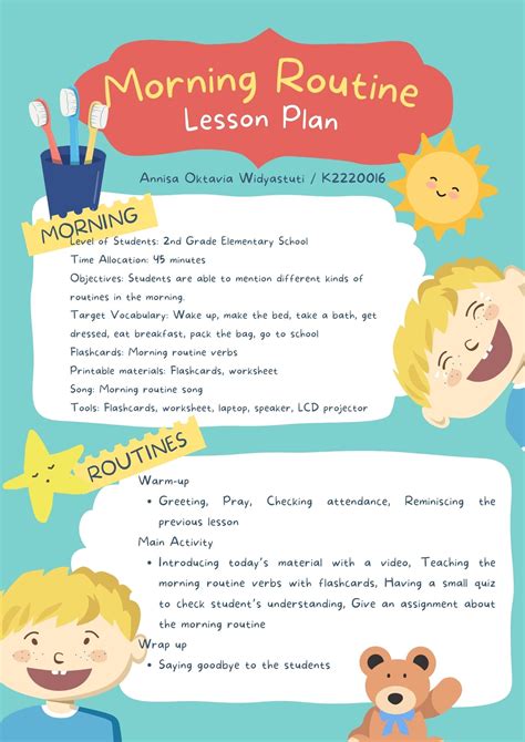 Morning Routine Lesson Plans Ells Class