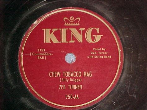 78 Zeb Turner Chew Tobacco Rag 1951 King 950