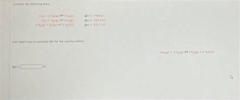 Solved Consider The Following Data Cs 2 H₂g Ch49