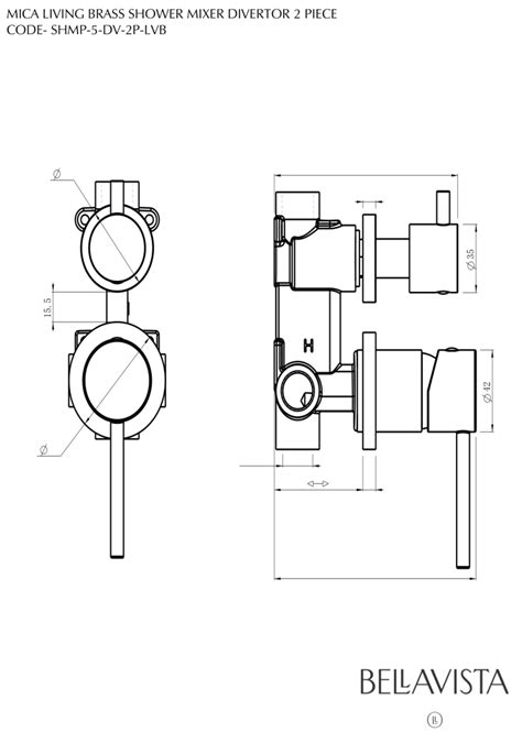 Lvb Mica Shower Bath 2 Piece Mixer Diverter Living Brass In