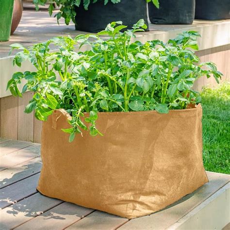 Gardens Alive 10 Gallon Tan Fabric Grow Tub Planter 65114 The Home Depot