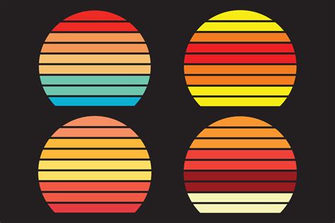 Retro Sunset Vector Art Icons And Graphics For Free Download