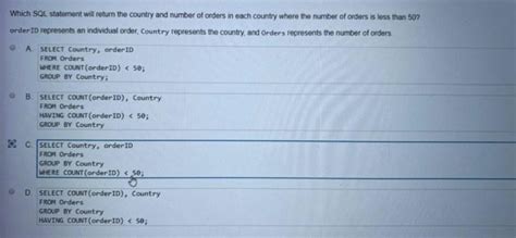 Solved Answer The Following Sql Question Correct If The Chegg