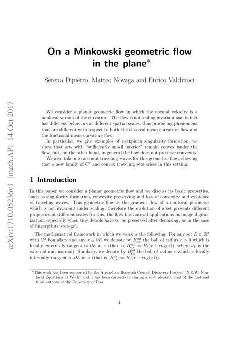 Pdf On A Minkowski Geometric Flow In The Plane
