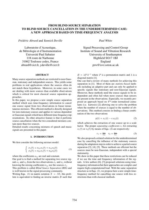 Pdf From Blind Source Separation To Blind Source Cancellation In The