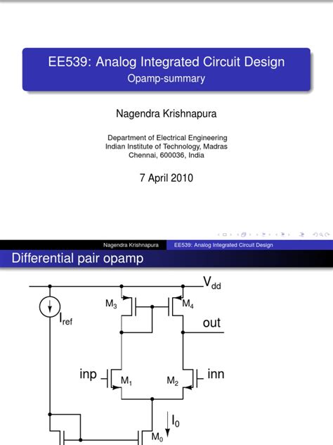 Opamp Design And Summary By Nagendra Krishnapura Pdf Capacitor Operational Amplifier