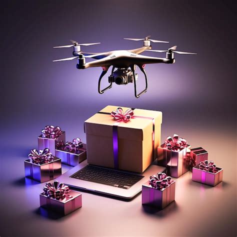 Premium AI Image Delivery Drone In The City Generate By AI