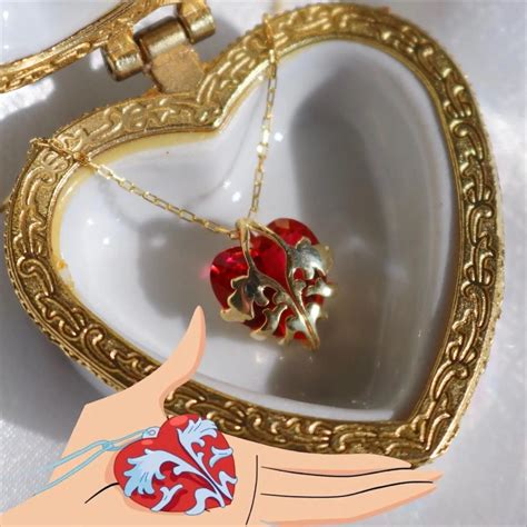 꽃 붉은 복숭아 하트 목걸이 여자 여자 로맨틱 파티 웨딩 쥬얼리 하트 펜던트 골드 도금 체인 초커 선물 Aliexpress