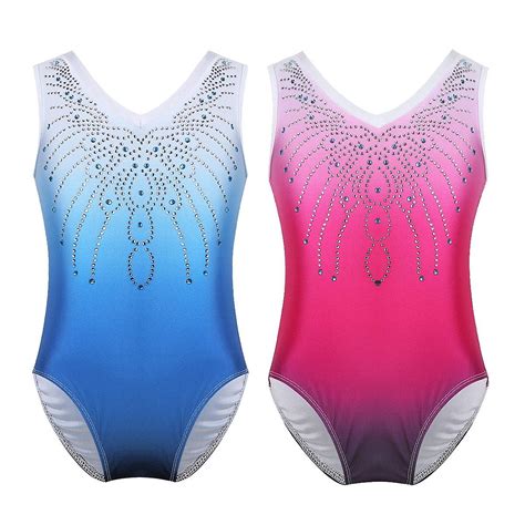 Sleeveless Shiny Gymnastics Leotards Ballet Stage Dance Costume