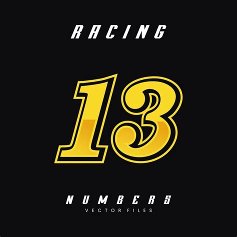 Racing Number 13 Vector Design Template 27569437 Vector Art At Vecteezy