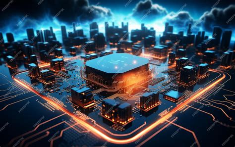 Premium Ai Image Futuristic Cloud Computing On Circuit Board