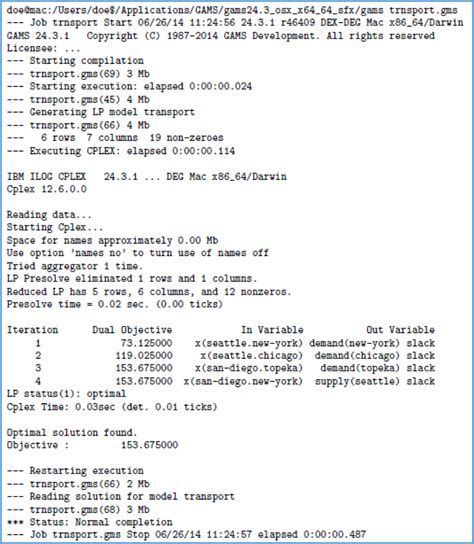 General Algebraic Modeling System Gams