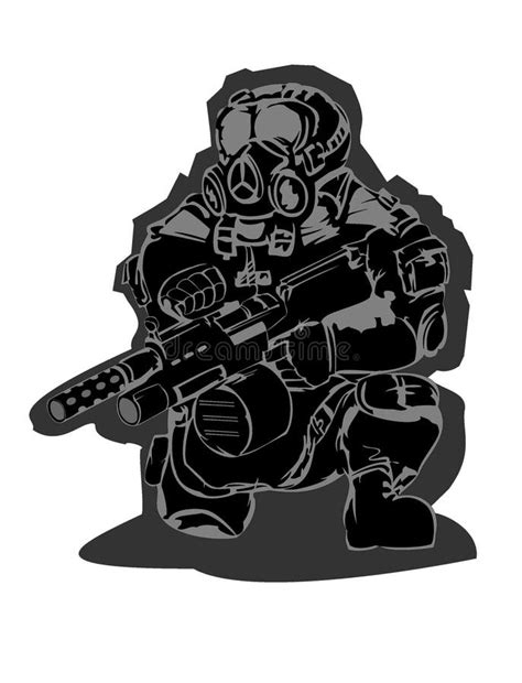 Soldier In Gas Mask Stock Vector Illustration Of Danger 13892873