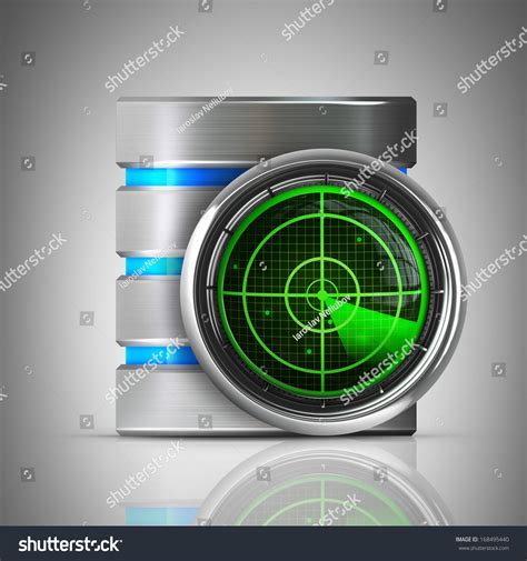 Hard Disk Database Icon Radar Screen Stock Illustration 168495440