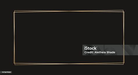 간단한 직사각형 기하학적 골드 프레임 테두리 결혼식 또는 생일 초대장 브로셔 포스터 및 명함을 위한 벡터 현대 디자인 템플릿