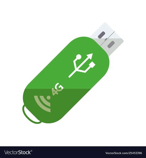 Usb Internet Portable Flash Drive Transfer Data Vector Image