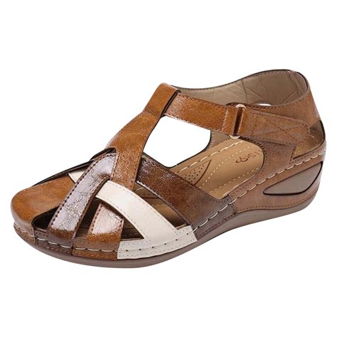 Wedge Orthopedic Sandals For Women Comfortable Closed Toe Summer