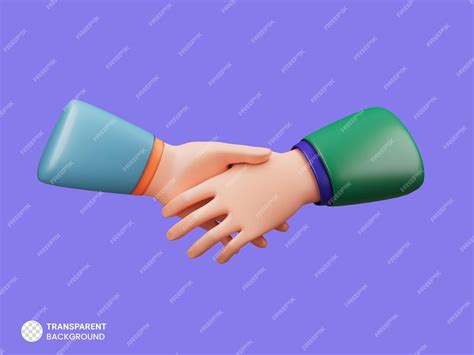 악수 손 제스처 아이콘 격리 된 3d 렌더링 그림 무료 Psd 파일