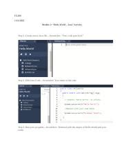 Brittany Smith S Module Hello World Java Activity Docx IT Module Hello
