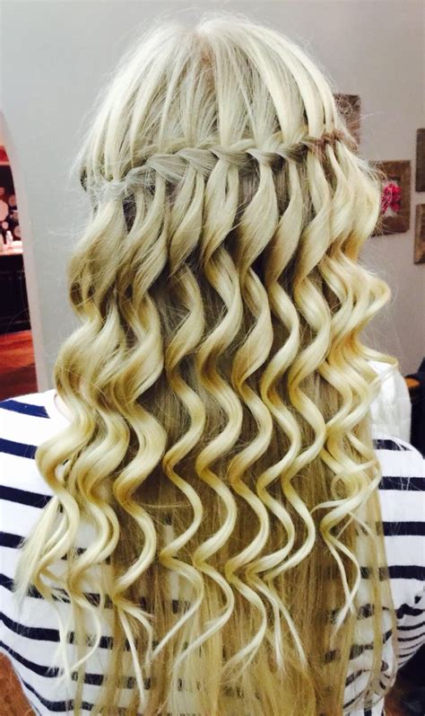 Curly Waterfall Braid Curly Waterfall Braid Hair Styles Long Hair