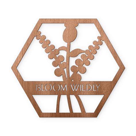 Holzdeko Mahagoni Blumen Im Hexagon Bloom Wildly Wall Art De