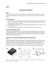 Lab 5.pdf - BE 4380/7380 Applied Electronic Instrumentation Lab 5 Operational Amplifiers Goal ...