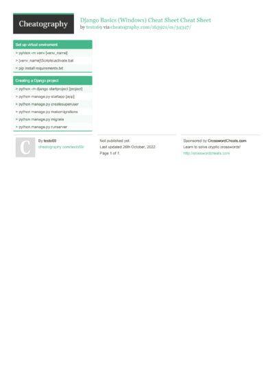 22 Django Cheat Sheets Cheat Sheets For Every Occasion