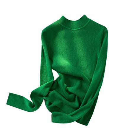 슬림 파인 니트 모의 넥 풀오버 스웨터 여성 가을 2022 Aliexpress