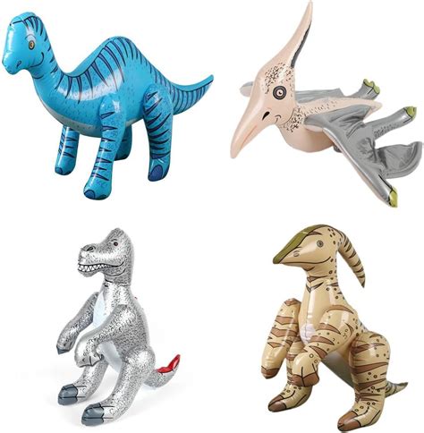 4X Surtido Inflable Dinosaurios Hinchables De PVC Partido Juguete De La