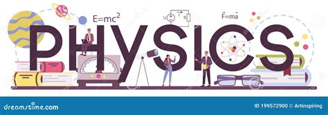 Physics Typographic Header Scientist Explore Electricity Magnetism