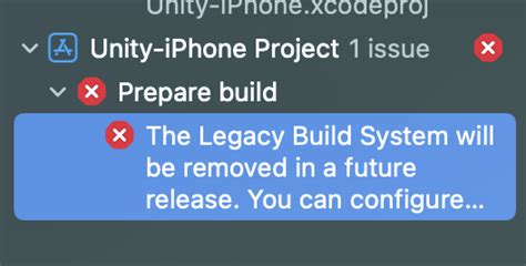 【ios】xcodeでビルド時に「the Legacy Build System Will Be Removed In A Future