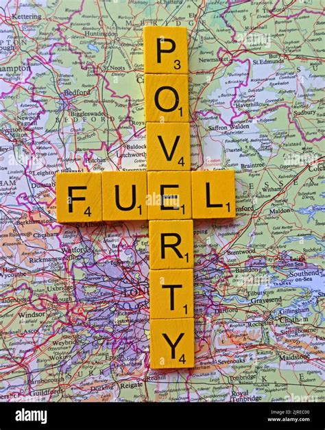 Map Showing Southern England With Words Fuel Poverty Spelled Out More