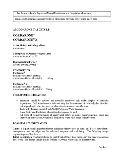 Cordarone® And Cordarone® X Tablets Pi Pdf Cytochrome P450