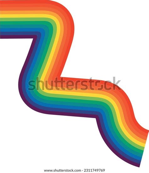 Beautiful Rainbow Stripes Vector Editable Isolated Stock Vector