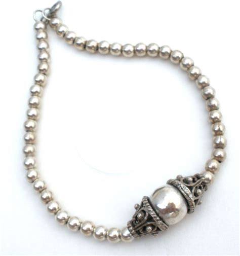 Sterling Silver Bead Bracelet 7 5 Vintage Artofit
