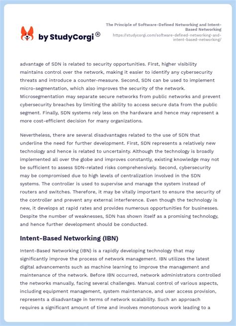 Software Defined Networking And Intent Based Networking Free Essay