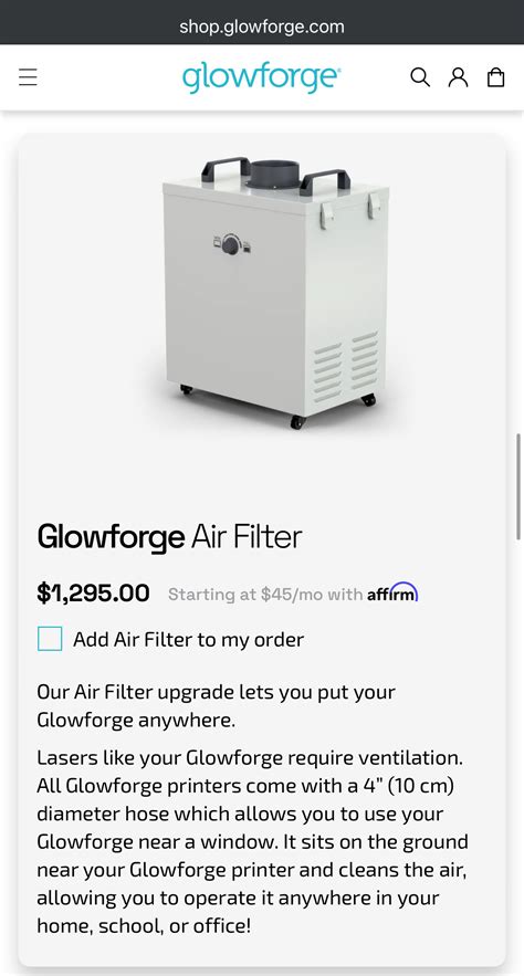 Air Filter Return Issues Everything Else Glowforge Owners Forum
