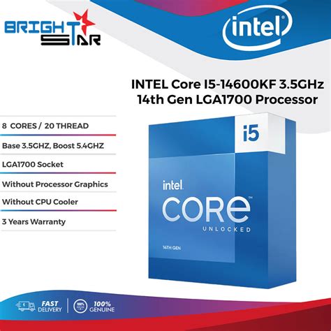 Intel Core I5 14600kf 3 5ghz 14th Gen Lga1700 Processor Shopee Malaysia
