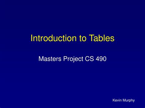 Ppt Introduction To Tables Powerpoint Presentation Free Download