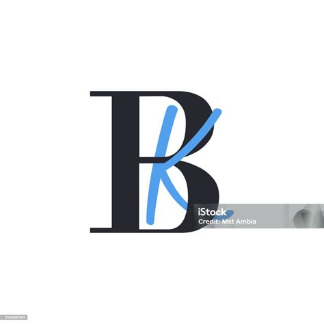 크리에이티브 레터 Bk 로고 디자인 추상 이니셜 B 및 K 로고 브랜딩 및 비즈니스 로고에 사용 가능 0명에 대한 스톡 벡터