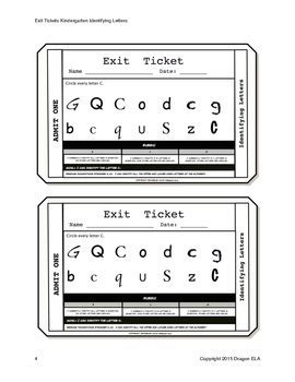 Identifying Letters Exit Tickets By DragonELA Teachers Pay Teachers