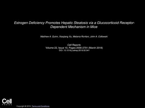 Estrogen Deficiency Promotes Hepatic Steatosis Via A Glucocorticoid